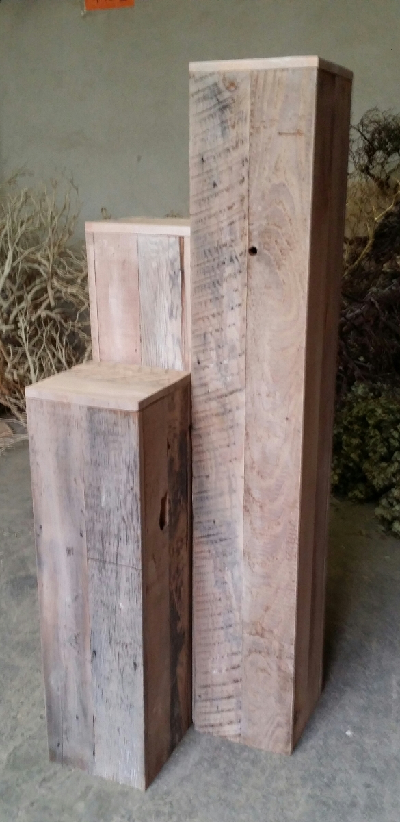 WOOD PEDESTALS -RECLAIMED WOOD– Floral Props and Design